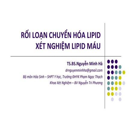 Hóa sinh - Sự vận chuyển lipid trong máu | PDF