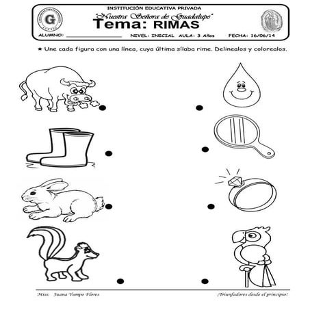 Hojas De Trabajo Sobre Rimas Rimas Hojas De Trabajo