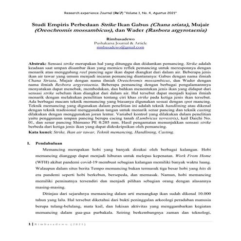 Rimbasadewo experience journal re'j vol.1 studi empiris perbedaan ...