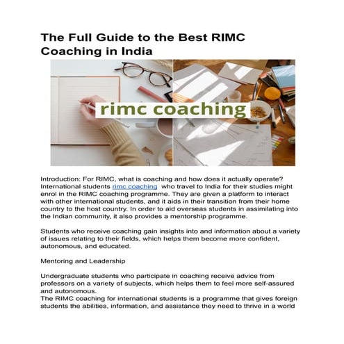 rimc coaching | PDF