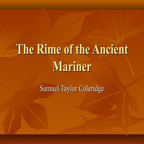 Rime of the ancient mariner | PPT