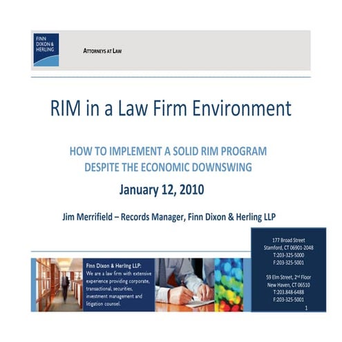 RIM In Law Firm Environment | PDF | Databases | Computer Software and ...