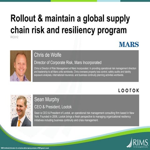 Rims 2016 Global supply chain risk and resiliency | PDF