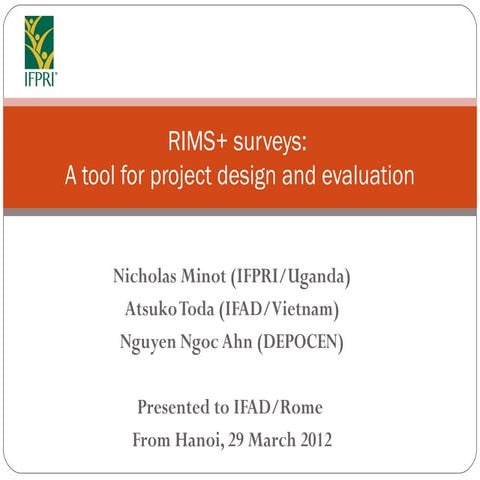RIMS+ surveys: A tool for project design and evaluation | PPT