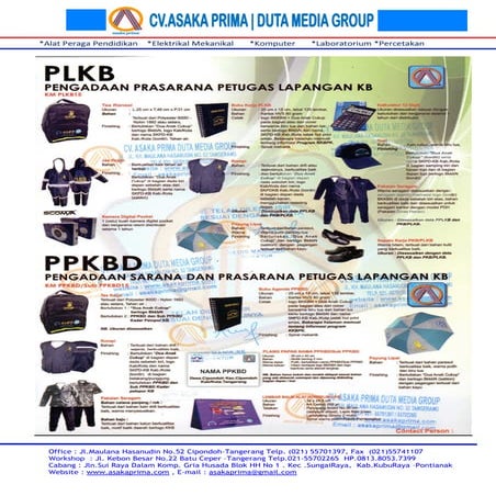Rincian sarana plkb kit & brosur sarana ppkbd 2015 | PDF