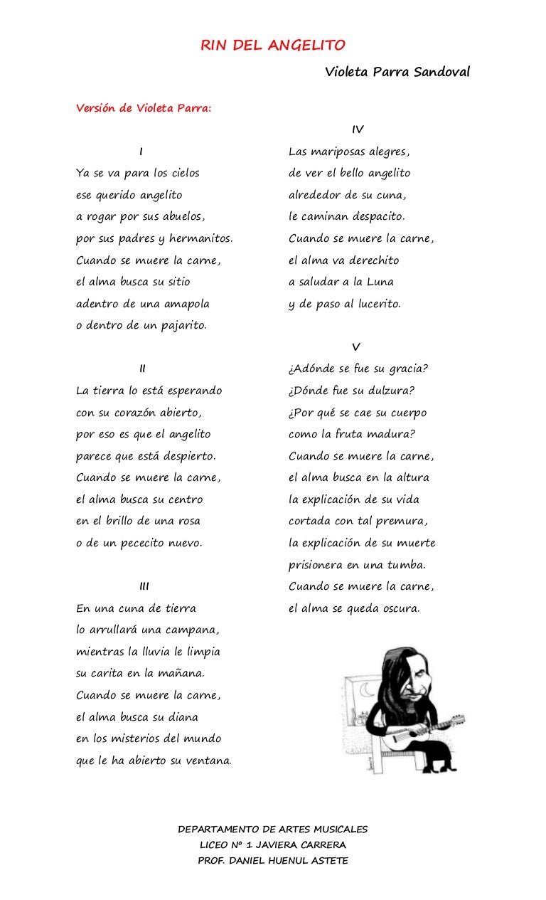 Rin del angelito violeta parra - letra