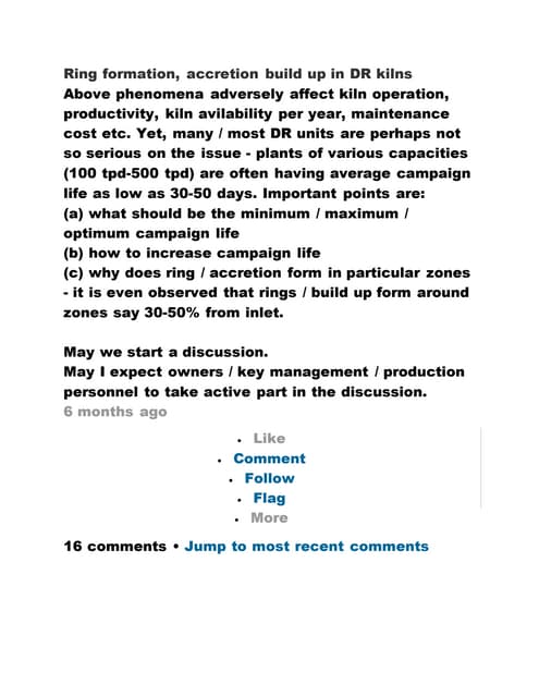 Ring formation in kilns | PDF | Chemistry | Science