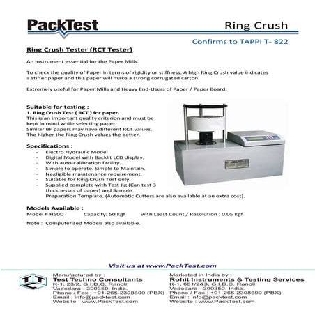 Ring crush tester (rct) | PDF