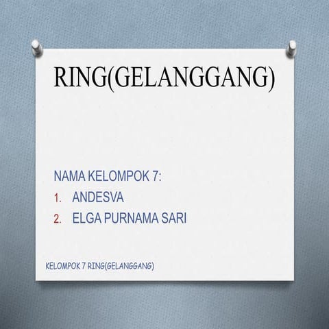 Ring(gelanggang) | PPTX