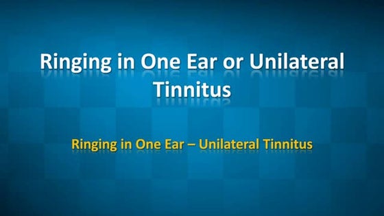 How To Identify Tinnitus Symptoms | PPT | Ear, Nose and Throat ...