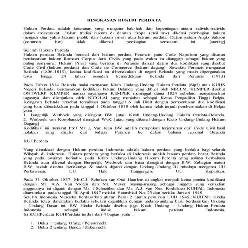 Ringkasan hukum perdata | DOCX