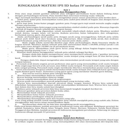 Ringkasan materi ips sd kelas IV semester 1 dan 2 | DOCX