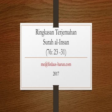 Ringkasan Terjemahan Surah al Insan | PDF
