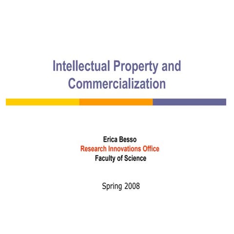 Intellectual Property and Commercialization | PPT