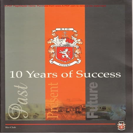 The RIO Club - 10 Years of Success - Part 1 | PDF