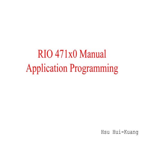 RIO Application Programming | PPT