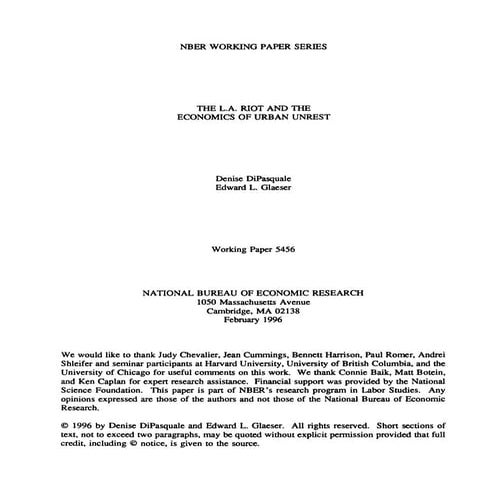 The LA Riots & Economics of Urban Unrest | PDF