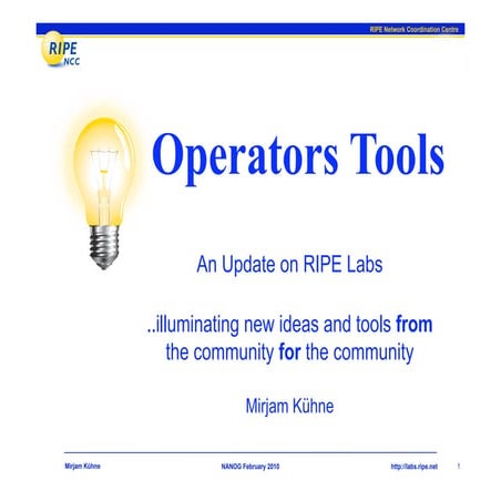 Ripe Labs at Nanog 48 | PPT