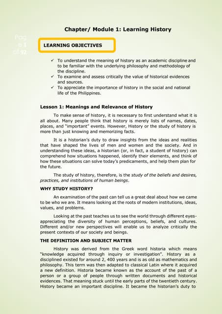 Readings in Philippine History module 1 | PPTX