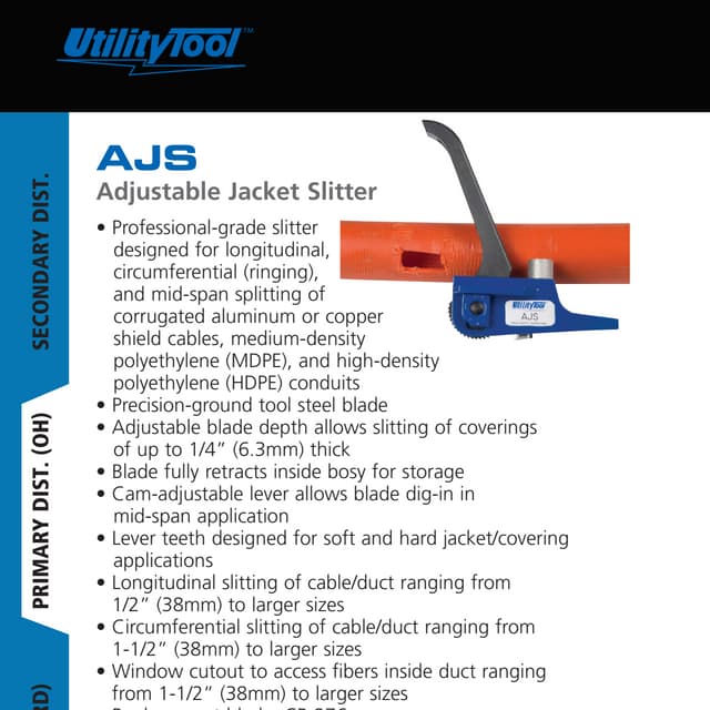 Ripley Utility Tool AJS - Adjustable Cable Jacket Slitter | PDF