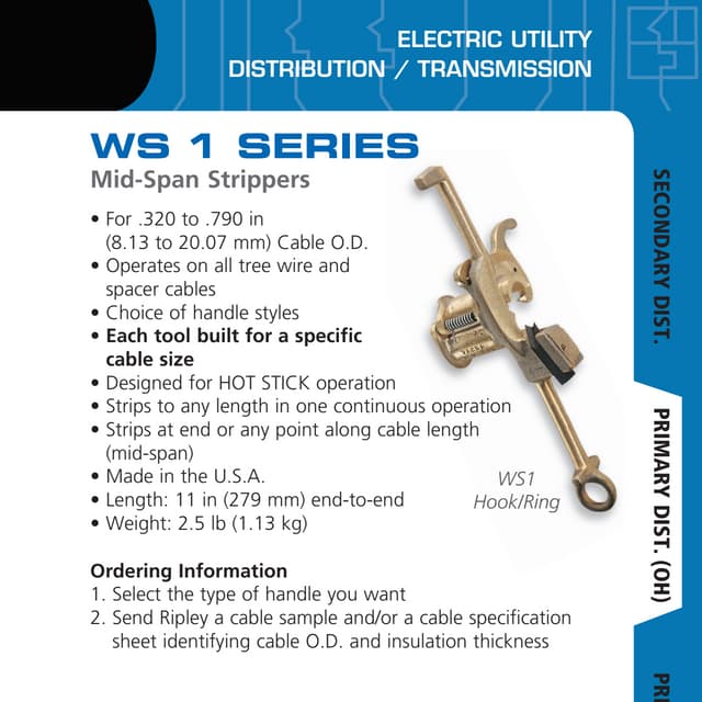 Ripley Utility Tool WS 10 - Mid-Span Cable Stripper 26-46mm | PDF