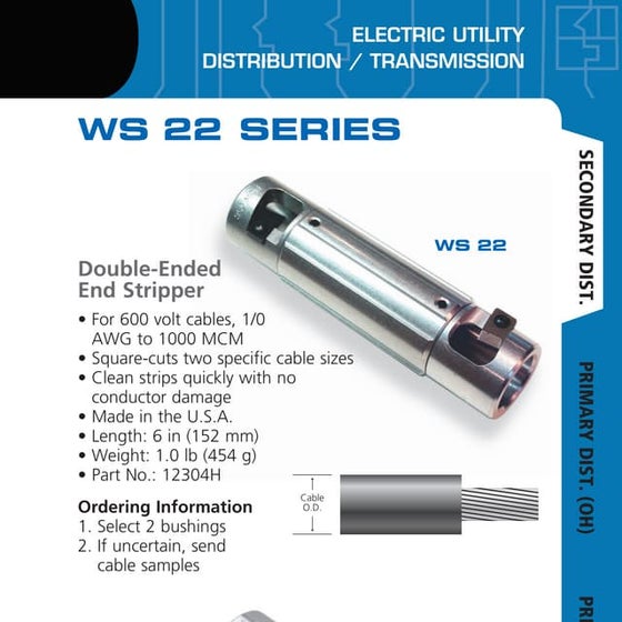 Ripley Utility Tool WS 50 - WS 50A -Adjustable URD End Stripper | PDF