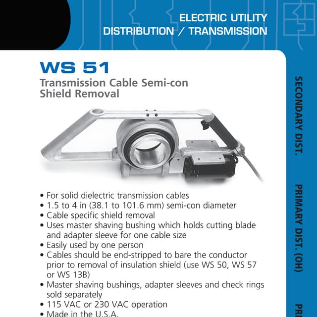 Ripley Utility Tool WS 51 - Transmission Cable Semi-con Shield Removal ...