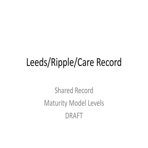 Integrated Care Records- A Maturity Model | PPTX | Databases | Computer ...