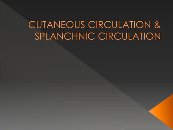 Splanchnic circulation | PPT | Endocrine and Metabolic Diseases ...