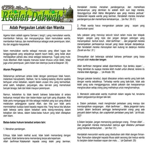 Aturan Pergaulan Islami antara laki-laki dan perempuan | PPTX