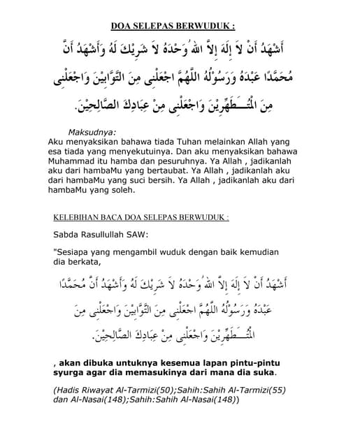 Risalah dakwah 009 doa selepas solat | PDF