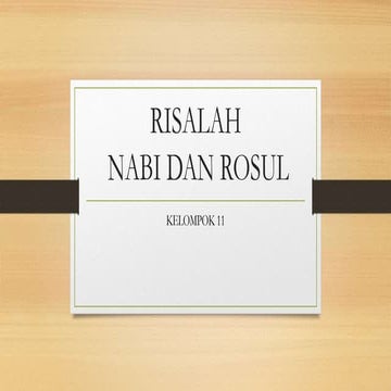 Risalah Nabi dan Rosul | PPT