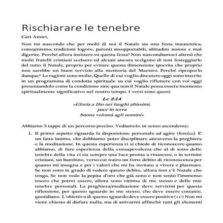 Rischiarare le Tenebre | DOCX