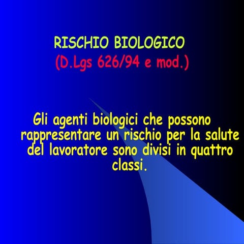 Rischio biologico | PPT