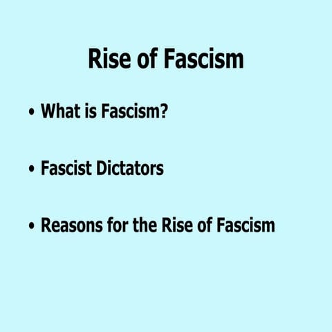 Rise of fascism | PPT