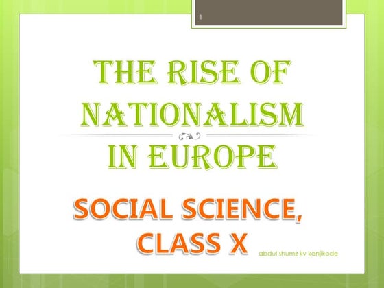 Social Science History Chap1 The Rise of Nationalism in Europe Class 10 ...