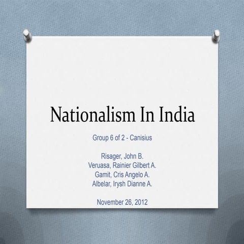 Rise of Nationalism in India | PPTX