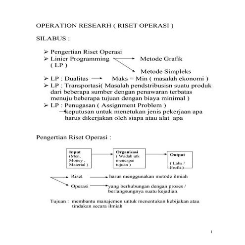 Riset operasi | DOC
