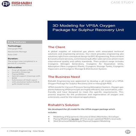 3D Modeling of VPSA Oxygen Package for Sulphur Recovery Unit | PDF