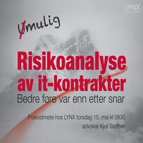Risikoanalyse av it-kontrakter | PPT