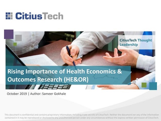 Fundamentals of Health Economics and Outcomes Research (HEOR) | PPT
