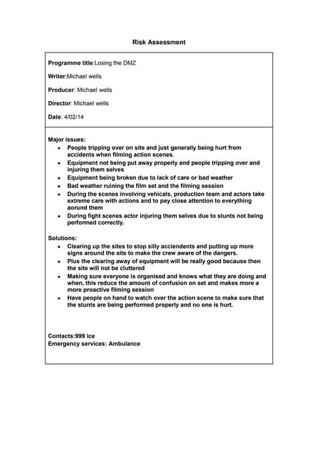 Risk Assessment | DOCX