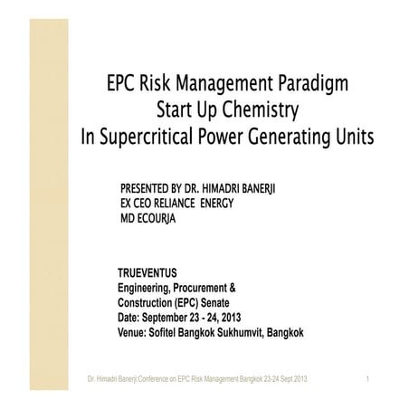 Risk management during start up and commissioning of super critical ...