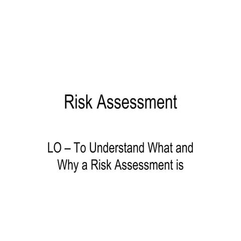 Risk Assessment | PPT