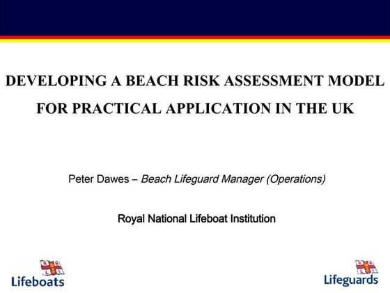 Integrated Approach To Beach Lifeguarding And Lifeboating | PPT