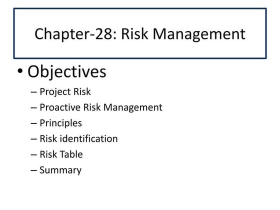 RMMM-Risk Management,Mitigation and Monitoring. | PPTX