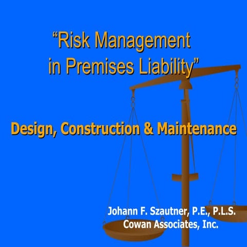 Risk Management in Premises Liability | PPT