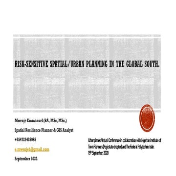 Risk sensitive spatial planning in global south | PDF