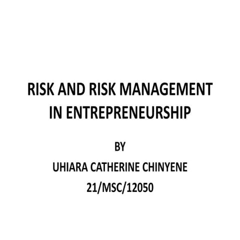 RISK AND RISK MANAGEMENT IN ENTREPRENEURSHIP.pptx