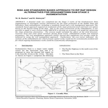 Risk and standards based riprap design for grahamstown dam barker & holroyde | PDF | Civil ...